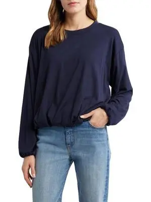 Wit & Wisdom Blouson Knit Top - Navy