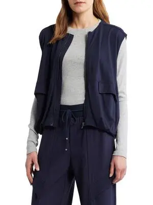 Wit & Wisdom Knit Zip-up Vest - Navy