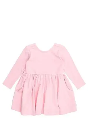RUFFLEBUTTS Knit Long Sleeve Twirl Dress - Pink