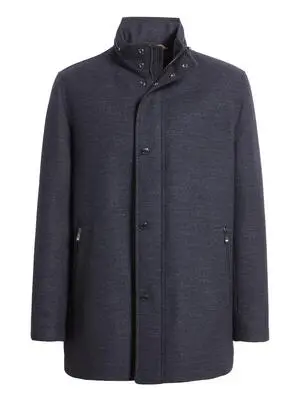 BOSS Camron Wool-Blend Coat Dark Blue