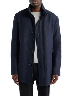 BOSS Camron Wool-blend Coat - Dark Blue