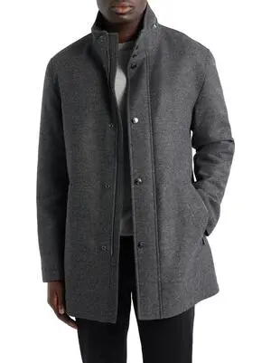 BOSS Camron Wool-blend Coat - Medium Grey