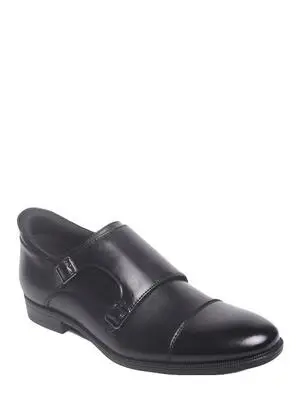 MARC JOSEPH NEW YORK Leather Double Monk Oxford - Black Napa Leather