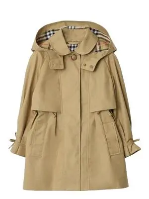 Burberry Cotton Hooded Trench Coat - Sand Beige