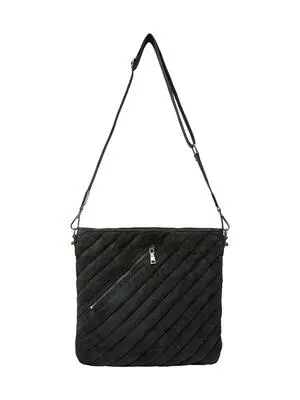 THINK ROYLN Vip Quilted Suede Shoulder Bag - Black Suede