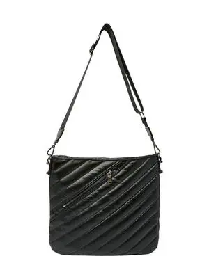 THINK ROYLN Vip Quilted Suede Shoulder Bag - Black Tuscana