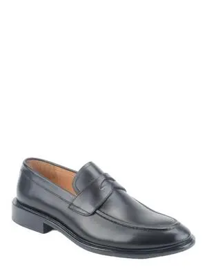 WARFIELD & GRAND Savoy Apron Toe Penny Loafer - Black