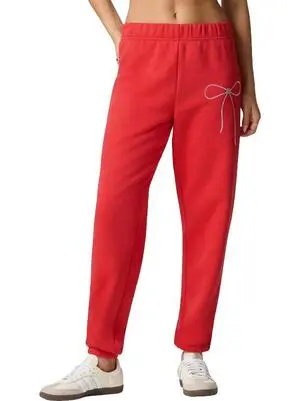 FLORENCE BY MILLS Crystal Bow Detail Joggers - Scarlet