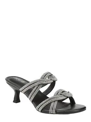 LIFESTRIDE Crystal Embellished Slide Sandals - Black