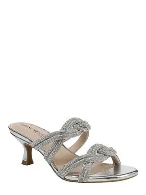 LIFESTRIDE Crystal Embellished Slide Sandals - Silver