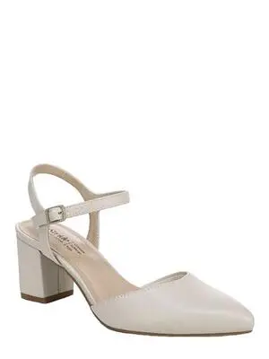 LIFESTRIDE Amaryllis Ankle Strap Pumps Bone