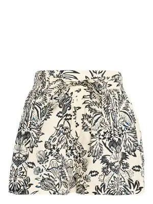 ULLA JOHNSON Rowan Belted Cotton Shorts