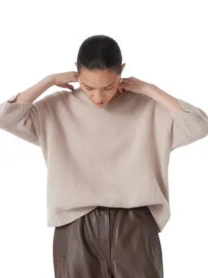 HUSH Chunky Cashmere Sweater - Almond