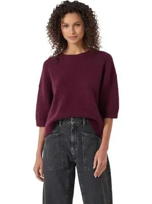 HUSH Chunky Cashmere Sweater Burgundy Purple