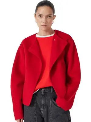 HUSH Linnie Double-faced Collarless Jacket - Bright Red