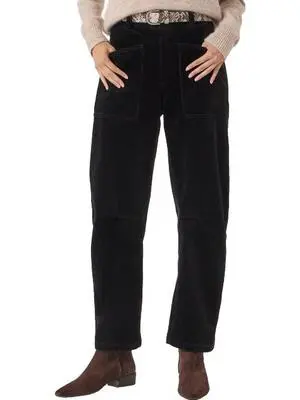 HUSH Cordi Barrel Leg Cord Pants - Black