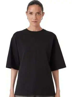 HUSH Zip Detail Short Sleeve T-shirt - Black