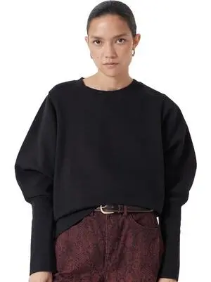 HUSH Puff Sleeve Sweatshirt - Black
