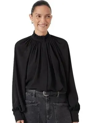 HUSH Fleur Floaty Chiffon Blouse - Black