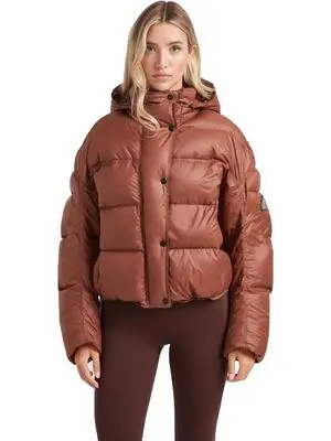 JACK1T Hooded Puffer Jacket Mocha Brown