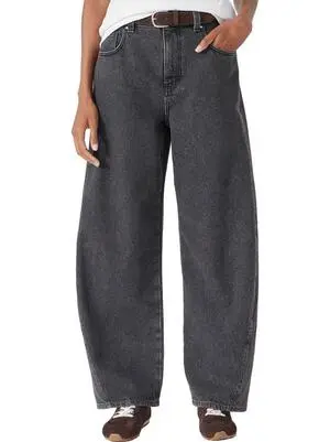 HUSH Bree Horseshoe Barrel Leg Jeans - Washed Black