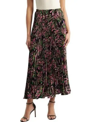NIKKI LUND Luca Pleated Midi Skirt