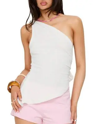 Princess Polly Dominikah One-shoulder Cotton Top - White
