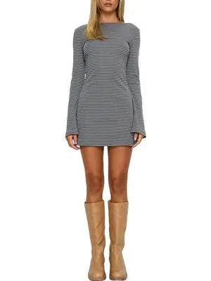 Princess Polly Bryanna Stripe Knit Mini Dress - Blue/brown