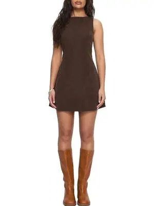Princess Polly Alfalfa Sleeveless Corduroy Mini Dress - Chocolate