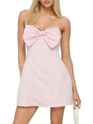 Princess Polly Genevie Bow Strapless Minidress - Light Pink