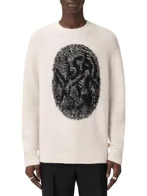 ALLSAINTS Ridges Logo Sweater - Ecru White/black