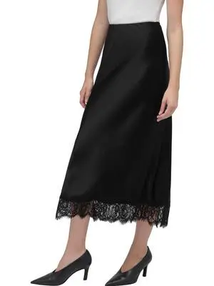 FAVORITE DAUGHTER The Lacy Favorite Satin Midi Skirt