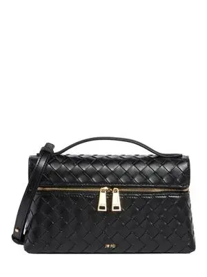 Jw Pei Woven Faux Leather Top Handle Crossbody Bag - Black