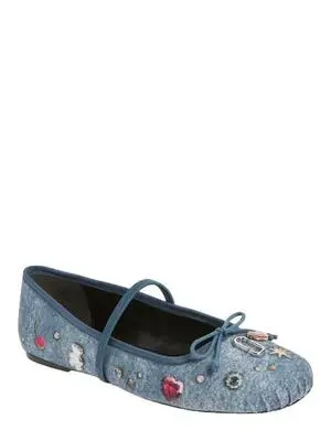 Marc Jacobs The Sabrina Ballerina Flat - Medium Wash Multi