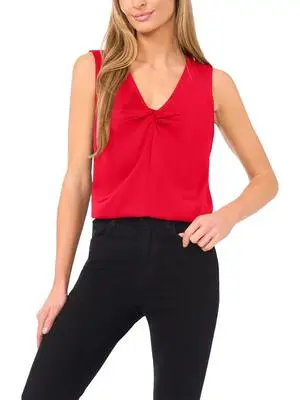 CECE DUPRAZ Sleeveless Twist Neck Top - Stoplight Red