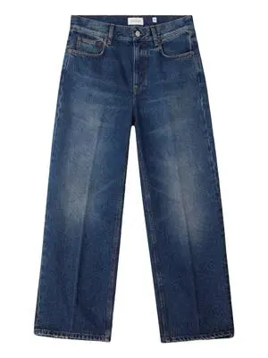 HOUSE OF DAGMAR Jeans Cropped Vintage Denim - Blue
