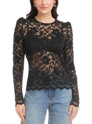 Fifteen Twenty Maylani Lace Top - Black