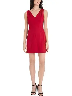 Maggy London V-neck Mini Dress - Red