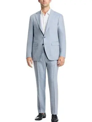 Canali Capri Linen & Wool Melange Solid Slim Fit Suit - Blue