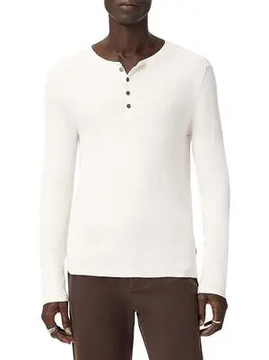 John Varvatos Javis Ribbed Long Sleeve Henley - Salt