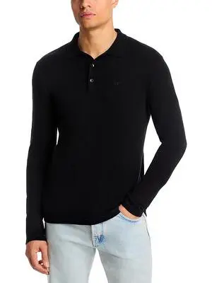 Monfrère Pierce Slim Fit Long Sleeve Polo - Noir