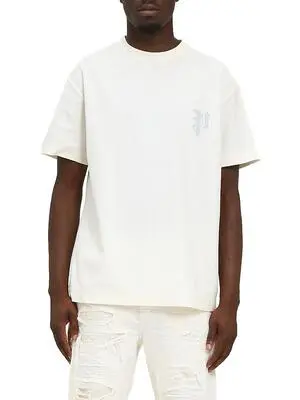 PURPLE BRAND Short Sleeve Textured Graphic Tee - Off White