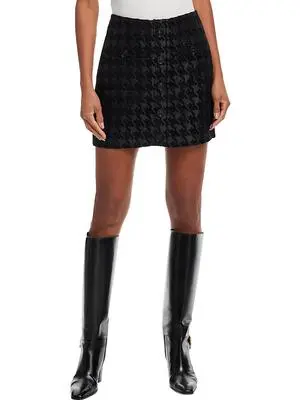 L'AGENCE Mireya Houndstooth Mini Skirt
