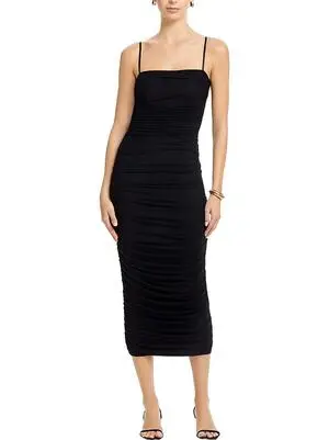 AFRM Hazel Ruched Midi Dress - Noir