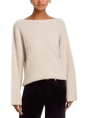 Rag & Bone Ingrid Boat Neck Wool Sweater - Light Oat