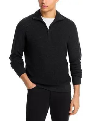 Rag & Bone Joel Merino Half Zipper Sweater - Charcoal