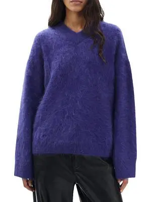 Rag & Bone Jada Brushed Cashmere Sweater - Dark Blue