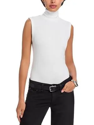 Rag & Bone The Knit Turtleneck Tank Top - White