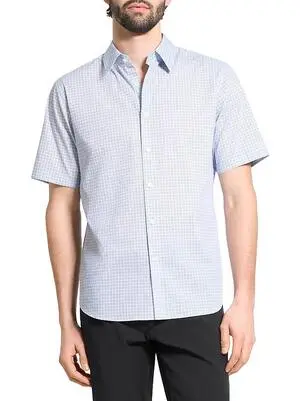 Theory Irving Short Sleeve Mini Geo Relaxed Fit Button Down Shirt - Olympic Multi