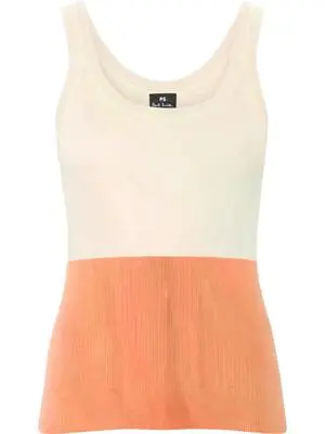 Paul Smith Colourblock Ribbed Tank Top - Neutrals